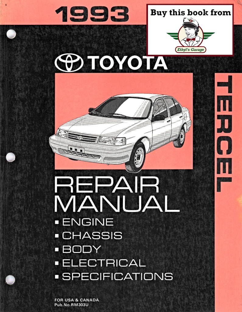 1993 Toyota Tercel OEM Shop Service Repair Manual